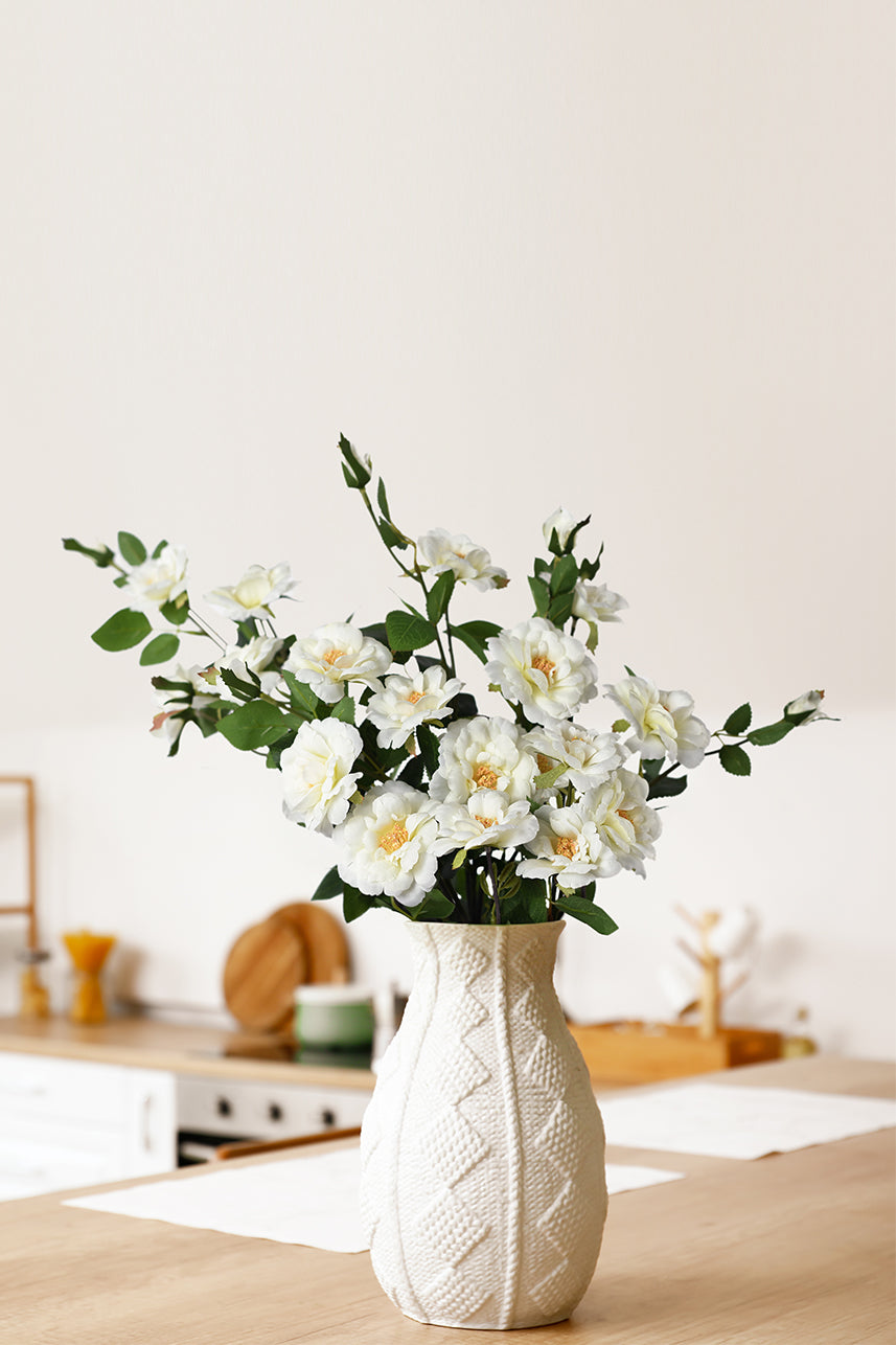 Artificial Iceberg Rose Flower in Cream White | Silkfloras.com